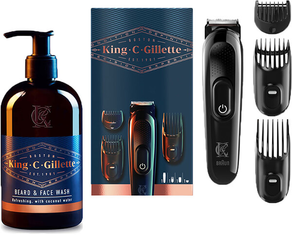 Τριμμερ Προσωπου King C Gill Beard Trimmer + Gillette Face & Beard Wash ...