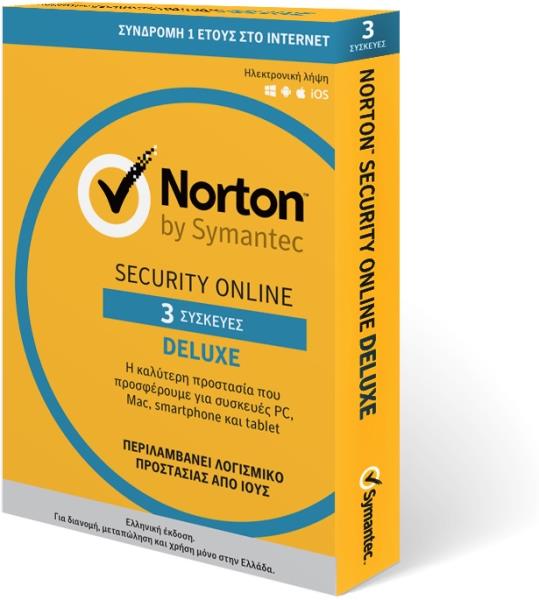 Norton Security Online Deluxe 3 Device Pc/mac/android/ios - Antivirus ...