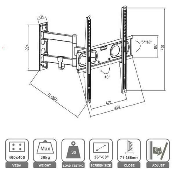 Osio Osm-7860 Βαση Τηλεορασης 26'' - 60'' Vesa 400 X 400 - Βασεις ...