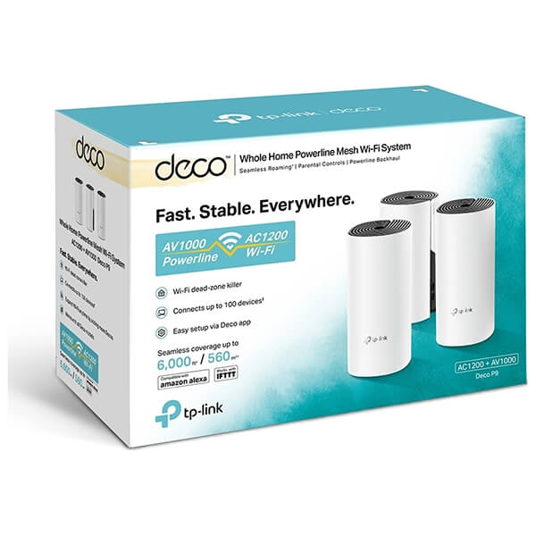Tp-link Deco P9(3-pack) Ac1200 Whole-home Hybrid Mesh Wi-fi System ...