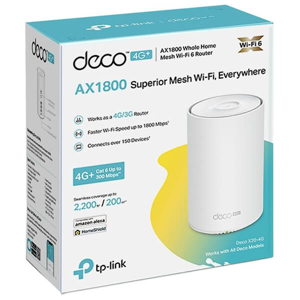 Tp-link Deco X20-4g(1-pack) 4G+ Ax1800 Whole Home Mesh Wi-fi 6 Router ...
