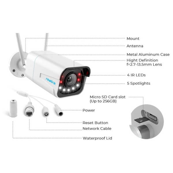 IP Camera Wi-fi Reolink Rlc-511wa 2K - Ip cameras (PER.209988)