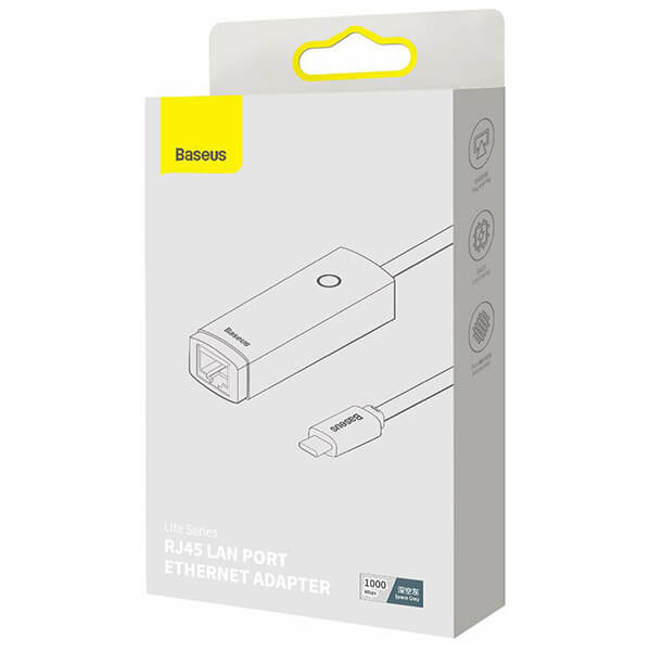 Baseus Lite Series Ethernet Adapter Type-c TO Rj45 LAN Gigabit Port ...