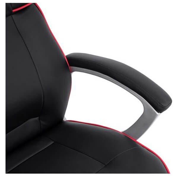 Καρεκλα Γραφειου Gaming Aris Hm1007.01 Μαυρο PU Κοκκινη Ριγα 69x68x(119 ...