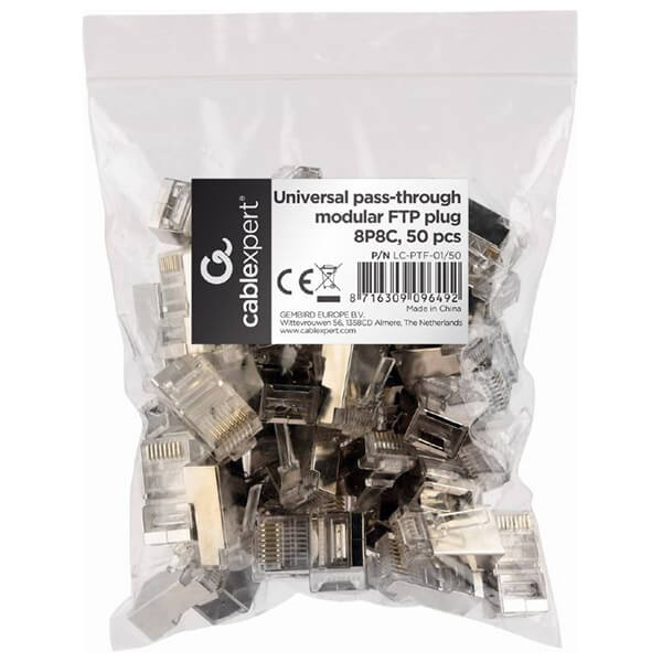 Cablexpert Universal Pass-through Modular FTP Plug 8p8c 50 PCS PER BAG ...