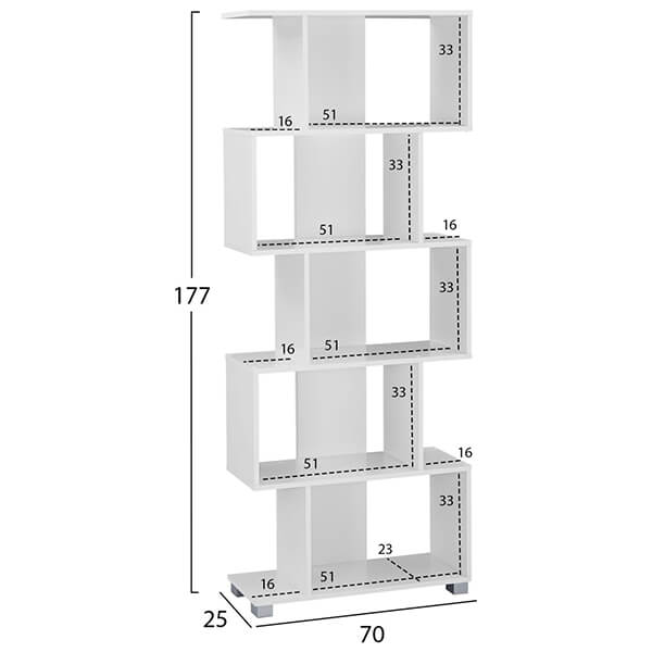 Βιβλιοθηκη Μελαμινης Hm2385.04 Λευκη 70x25x177 ΕΚ. - Επιπλα γραφειου ...