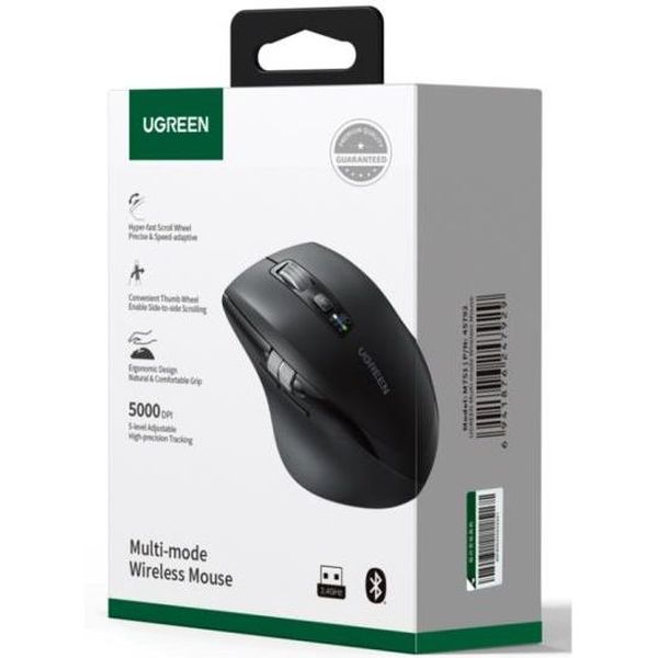Ugreen M751 Mouse Wireless 2.4 GHZ & Bluetooth Black 45792 - Ποντικια ...