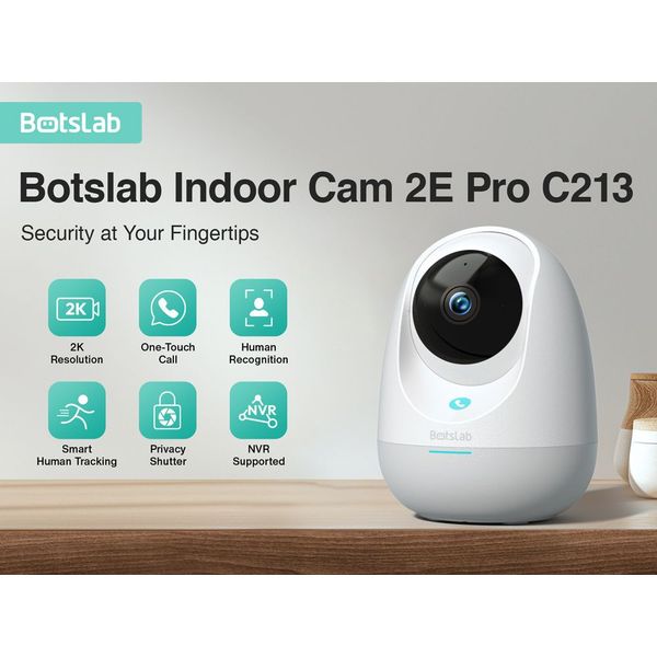 Smart Home Security Camera Botslab 2E PRO C213 Wi-fi 2K Indoor White ...