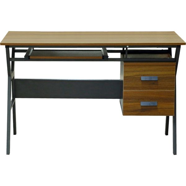Γραφειο Vitino Hm2130.03 Μελαμινη-μεταλλο ΣΕ Καρυδι-γκρι 120x60x76εκ ...