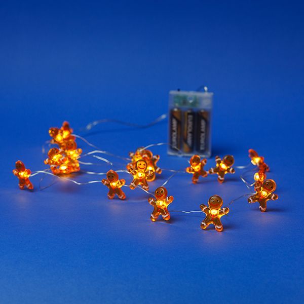 Eurolamp 20 Mini LED Μπισκοτανθρωπος 3xaa Timer Ασημι Χαλκ. Καλ. Θερμο ...