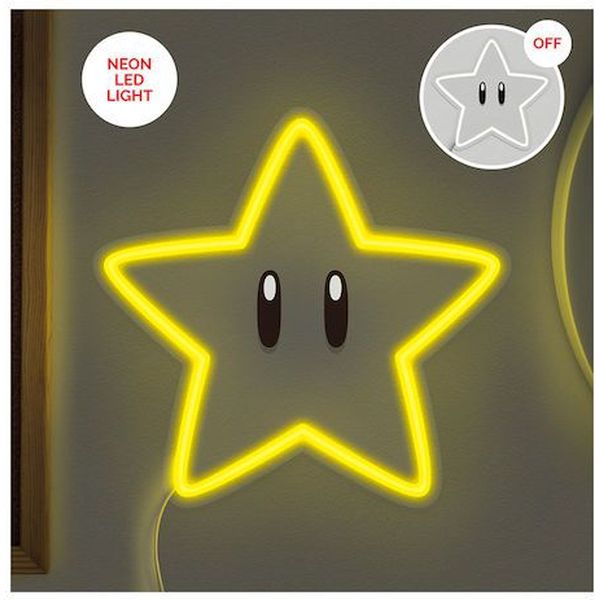 Paladone: Super Mario - Super Star Wall Mountable LED Neon Light ...