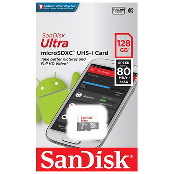 Sandisk Sdsqunr-128g-gn3mn Ultra 128gb Micro Sdxc Uhs-i Class 10 - Ειδικες μνημες (PER.323637)