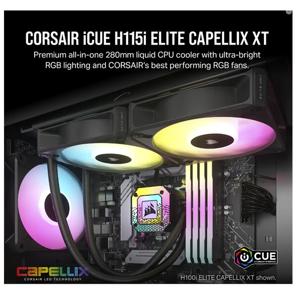 Corsair Cw-9060069-ww Icue H115i Elite RGB Capellix XT CPU Liquid ...
