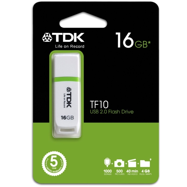 TDK Tf10 16gb Usb2.0 Flash Drive White - Μνημες usb (PER.556675)