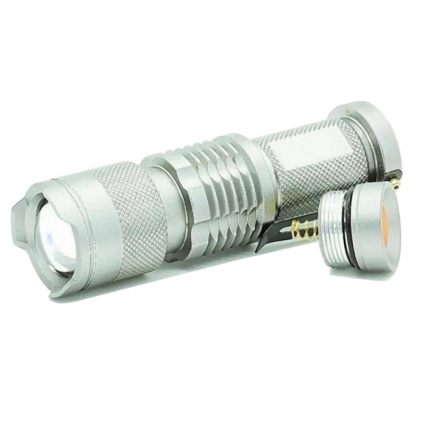 Pure Cree Mini LED Flashlight 7W 300lm Q5 3 Modes Silver - Φακοι (PER ...