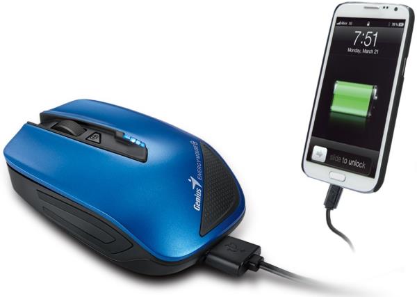 Genius Energy Wireless Mouse TO Power UP Smartphone Blue - Ποντικια ...