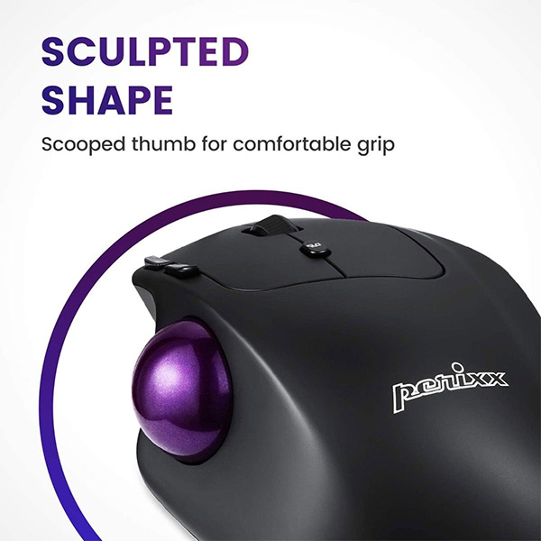 Perixx Perimice-720 Wireless Dual Mode Ergonomic Trackball Mouse ...