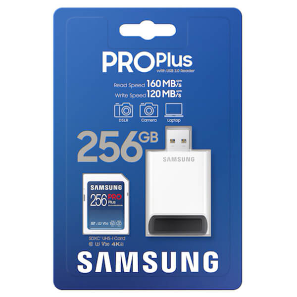 Samsung Mb-sd256k/eu PRO Plus 256gb Sdxc Uhs-i U3 V30 + USB Reader ...