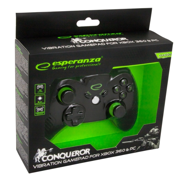 Esperanza Egg113k Conqueror Gamepad USB For Pc/xbox 360 - Game ...