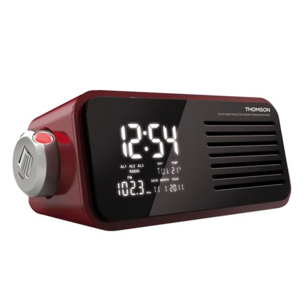 Thomson Cp302t Projection Alarm Clock With Indoor Temperature RED ...