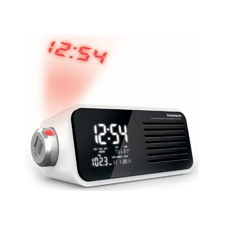 Thomson Cp301t Projection Alarm Clock With Indoor Temperature White ...
