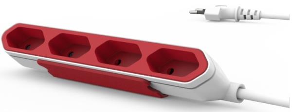 Allocacoc Powerbar RED Type F White - Ηλεκτρικα (PER.584826)