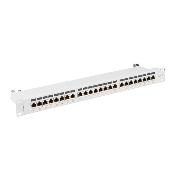 Lanberg Patch Panel 24-port 1U Cat.7 FTP Grey - Patch panel (PER.586127)