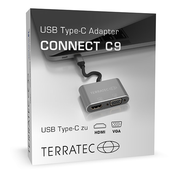 Terratec 306696 Connect C9 USB Type-c Adapter With Hdmi AND VGA ...