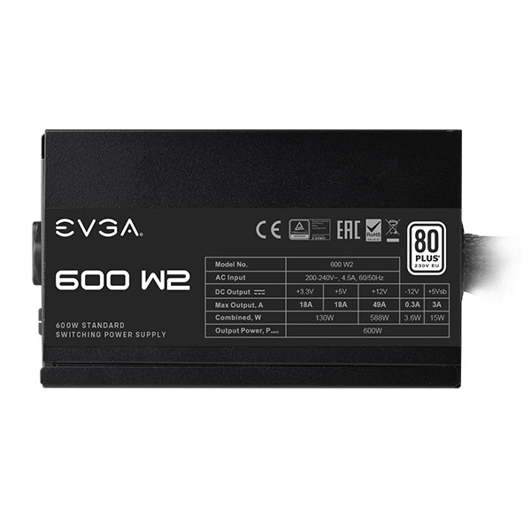 PSU Evga 600 W2, 600w 80 Plus White - Τροφοδοτικο (PER.587172)