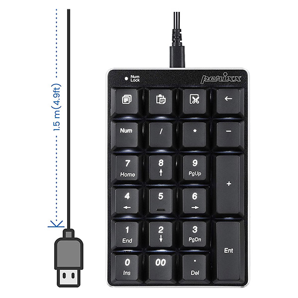 Perixx Peripad-303 B Wired Backlit Mechanical Numeric Keypad ...
