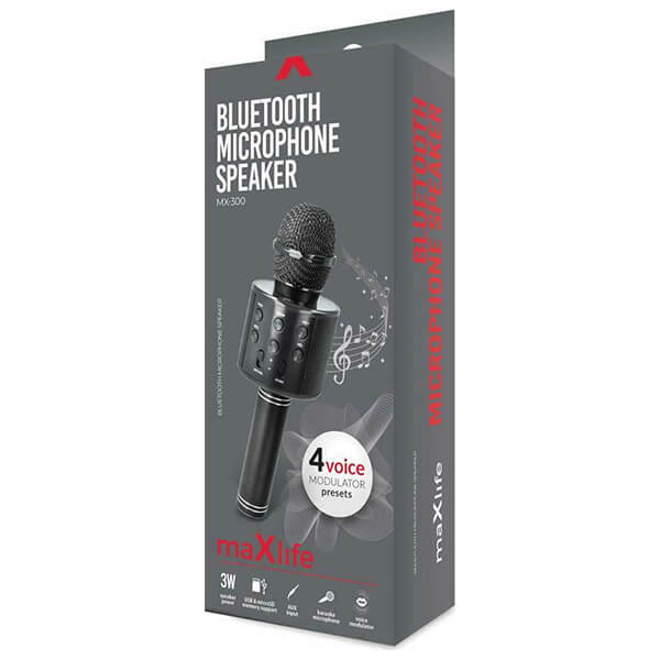 Maxlife Bluetooth Microphone With Speaker Mx-300 Black - Μικροφωνα (PER ...