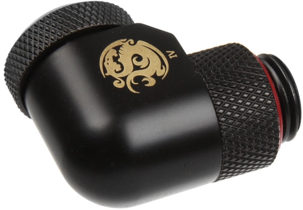 Bitspower Multi-link Adapter 90 Degree G1/4 12mm AD - Rotating, Carbon ...