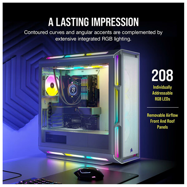 Case Corsair 5000t Icue RGB Tempered Glass Midi-tower ATX White ...