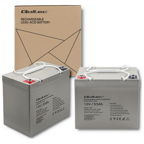 Qoltec AGM Battery 12V 55ah Max. 825a - Ups batteries (PER.664573)