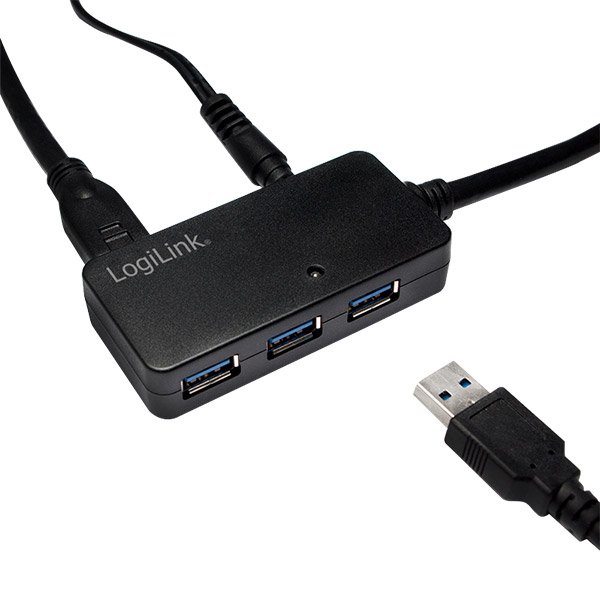 Logilink Ua0262 USB 3.0 Active Repeater Cable 10M With 4-port HUB ...