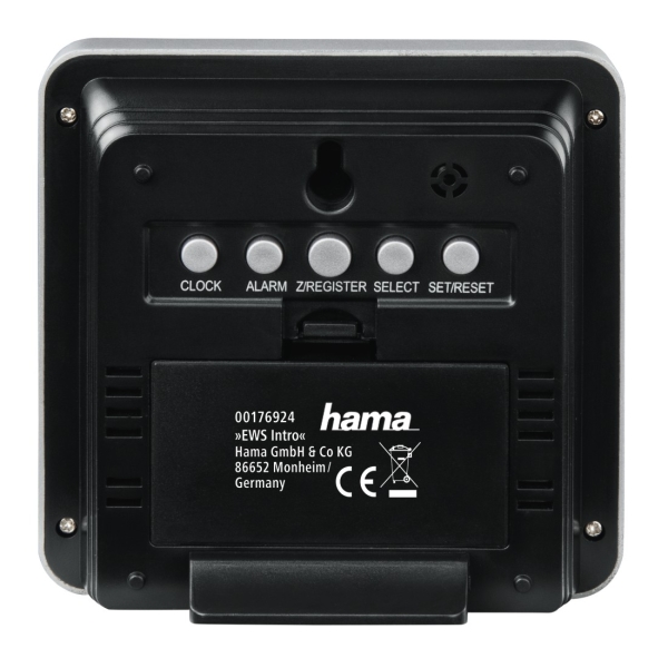 Hama 176924 EWS Intro Weather Station Black/silver Outdoor Sensor ...