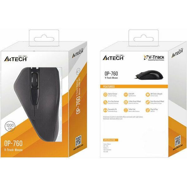 A4tech Op-760 Wired Mouse Black - Ποντικια (PER.758266)
