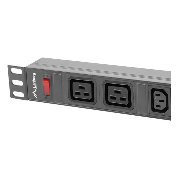 Lanberg 19'' 1U 16A 2X C19 8X IEC C13 Sockets Power Distribution Unit 2M Black - Ηλεκτρικα (PER ...
