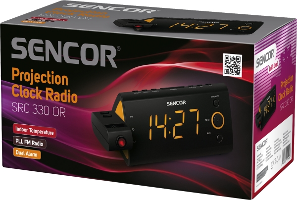 Sencor SRC 330 OR Projection Radio Alarm Clock Orange - Ρολογια (PER ...