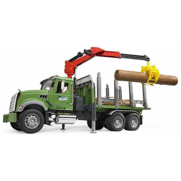 Bruder Mack Granite Wood Transport Truck (green, With 3 Logs ...