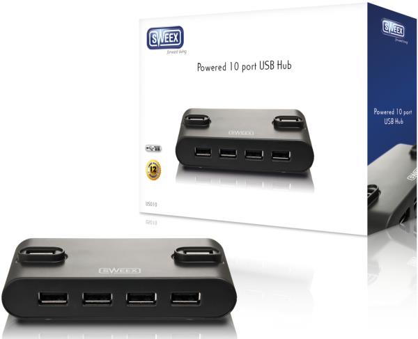 Sweex Powered 10 Port USB HUB - Usb hub (PER.803521)