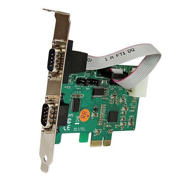 Startech 2-port Industrial PCI Express Rs232 Serial Card W/ Power ...
