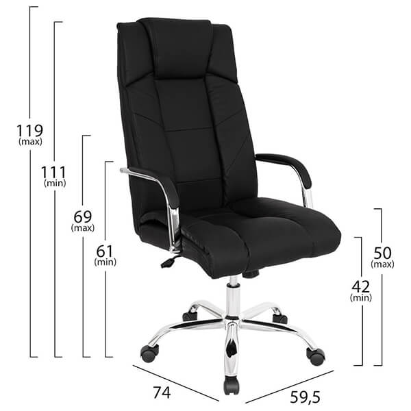 Καρεκλα Γραφειου Paisley Hm1117 Με Μαυρο PU - Office chairs (PER.819590)