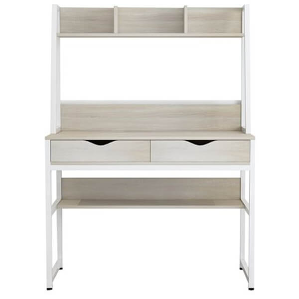 Γραφειο Με Βιβλιοθηκη Sonama & Μεταλλικο Λευκο Σκελετο Hm2390.13 ...