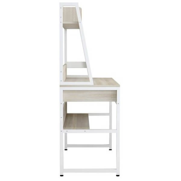 Γραφειο Με Βιβλιοθηκη Sonama & Μεταλλικο Λευκο Σκελετο Hm2390.13 ...