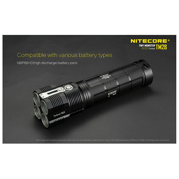 Φακος LED Nitecore Tiny Monster Tm28 6000lm + 4ximr18650 + Prot. Board ...
