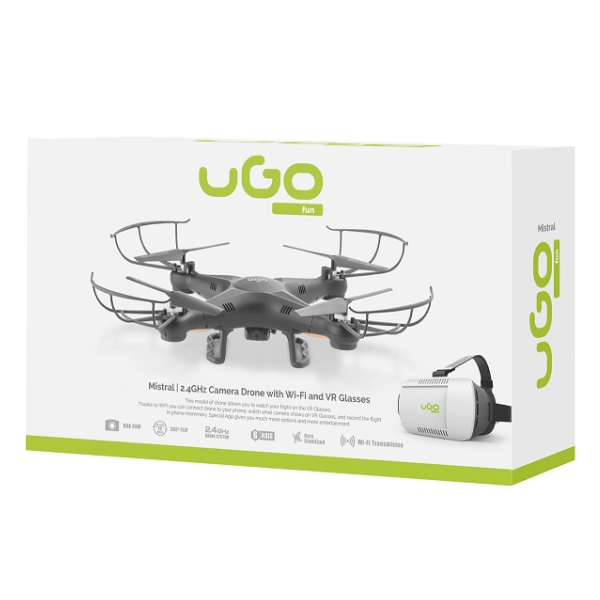UGO Udr-1002 Mistral 2.4ghz VGA Wifi Drone With VR Glasses - Drone (PER.939206)