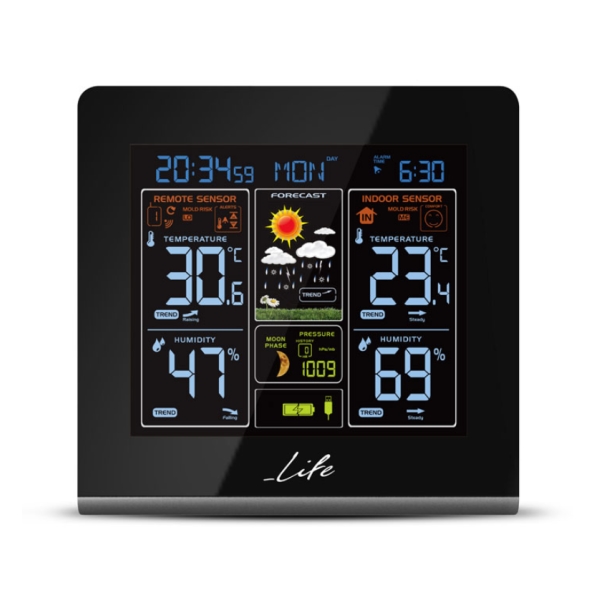 Life Wes-301va Weather Station With Wireless Outdoor Sensor / Alarm ...