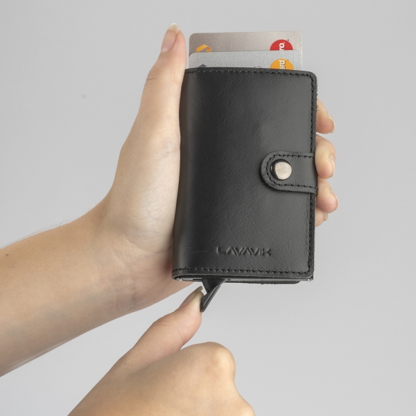 Lavavik Anti-rfid NFC Wallet With Buckle Black - Office gadgets (PER ...