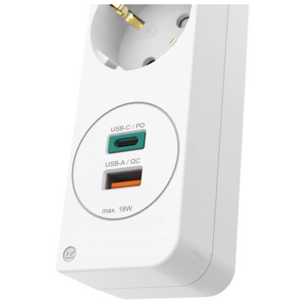 Hama 133758 Power Strip, 5-way, Usb-c/usb-a Socket, Pd/quick Charge Max. 18w, WS - Ηλεκτρικα ...